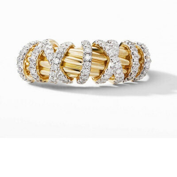 Jewelry | New Unique 18k Gold Plated Diamond Ring | Poshmark